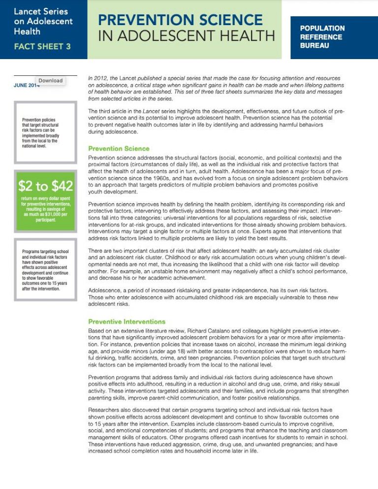 The Importance of Adolescence | PRB