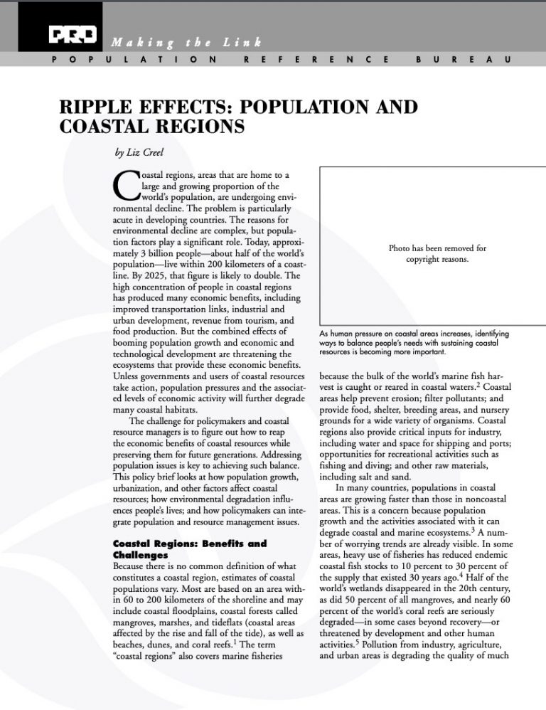 Ripple Effects: Population and Coastal Regions | PRB