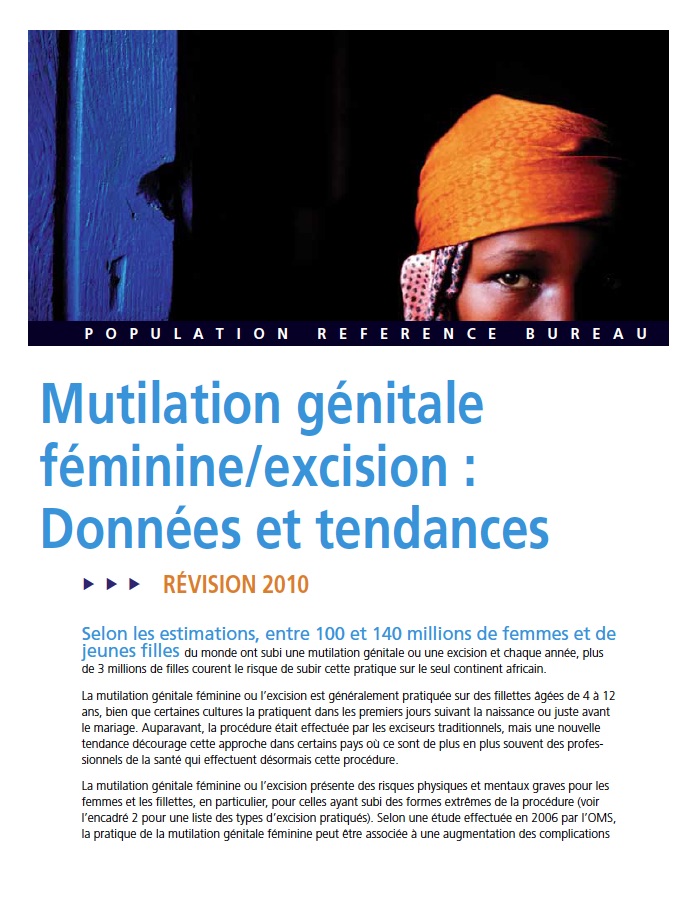 Female Genital Mutilation/Cutting: Data and Trends Update 2010 | PRB