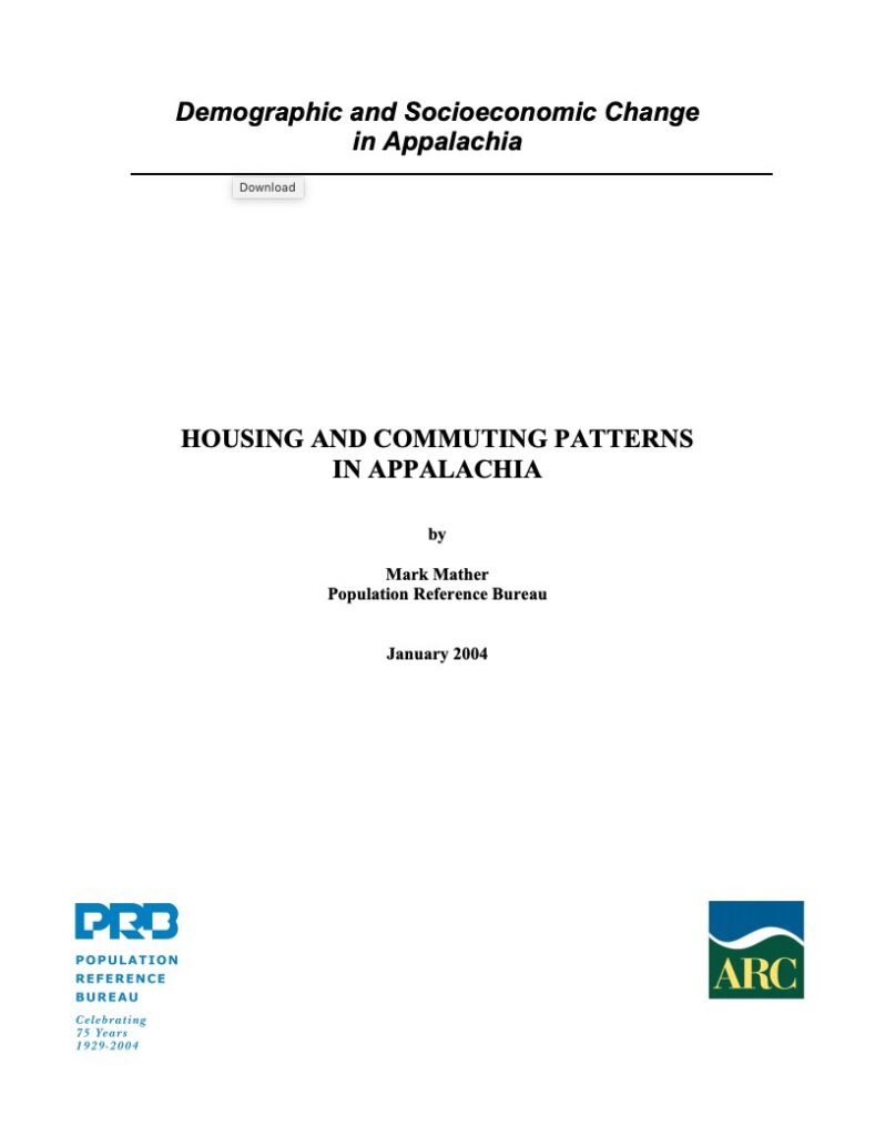 Report. Housing and Commuting Patterns in Appalachia - Population ...