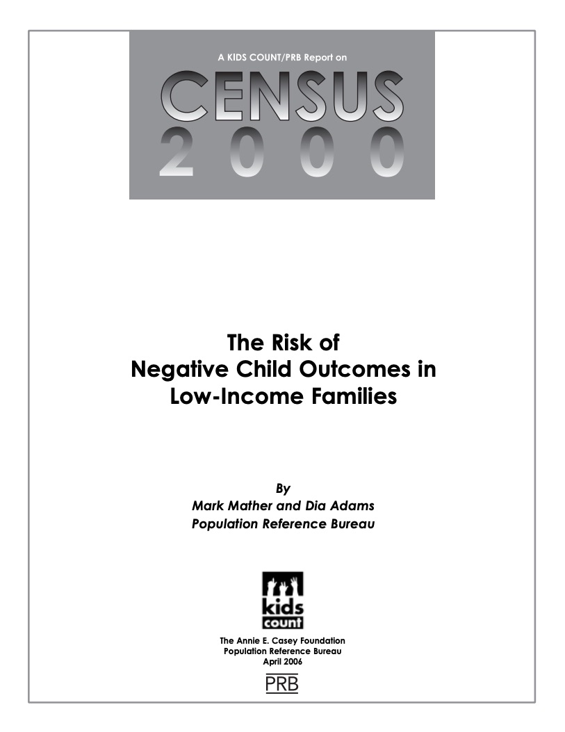 The Risk of Negative Child Outcomes in Low-Income Families - Population ...