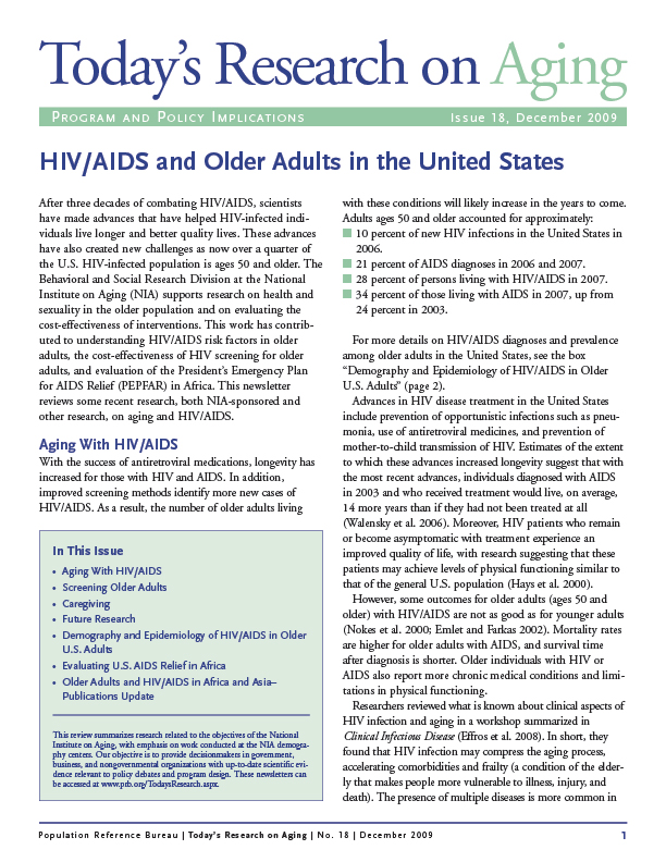 HIV/AIDS and Older Adults in the United States - Population Reference ...